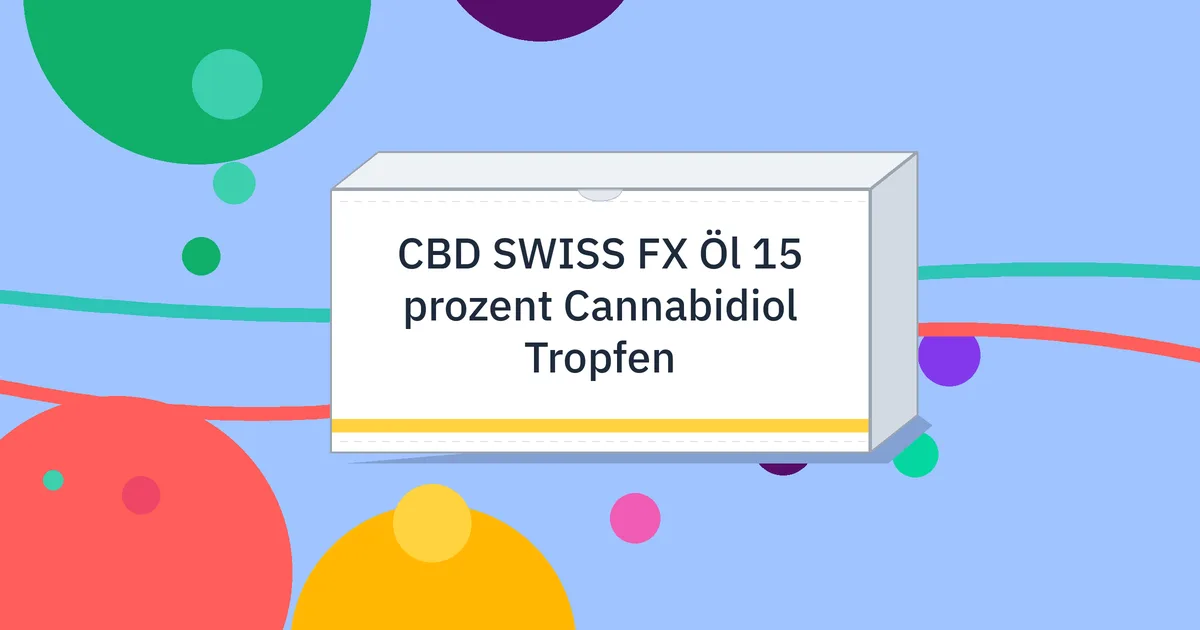 Symbolbild: Packung mit der Aufschrift CBD SWISS FX Öl 15 prozent Cannabidiol Tropfen (PZN 17211333) – Verfügbarkeit und Bezug in Apotheken in Frankfurt am Main