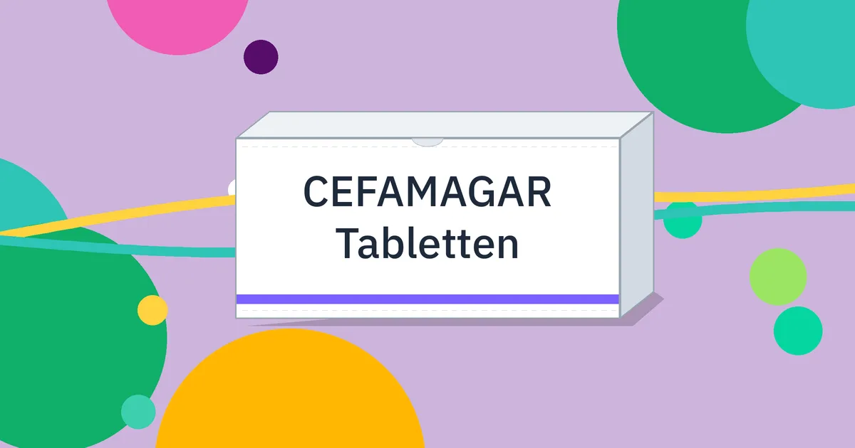 Symbolbild: Packung mit der Aufschrift CEFAMAGAR Tabletten (PZN 07127850) – Verfügbarkeit und Bezug in Apotheken in Frankfurt am Main