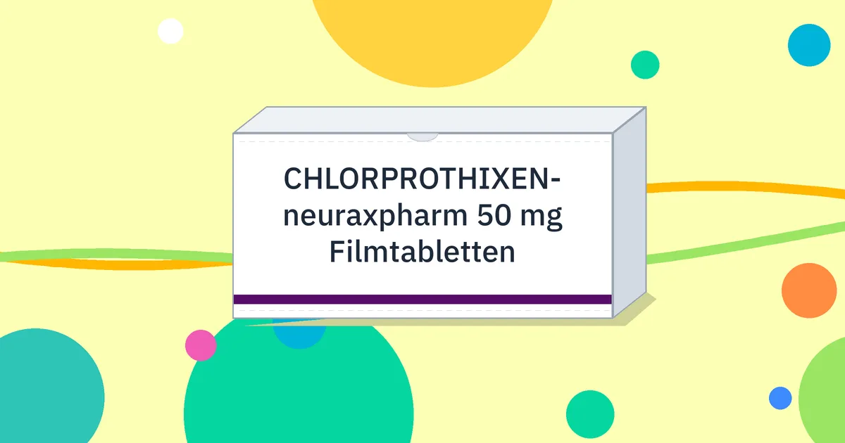 Symbolbild: Packung mit der Aufschrift CHLORPROTHIXEN-neuraxpharm 50 mg Filmtabletten (PZN 07464004) – Verfügbarkeit und Bezug in Apotheken in Frankfurt am Main