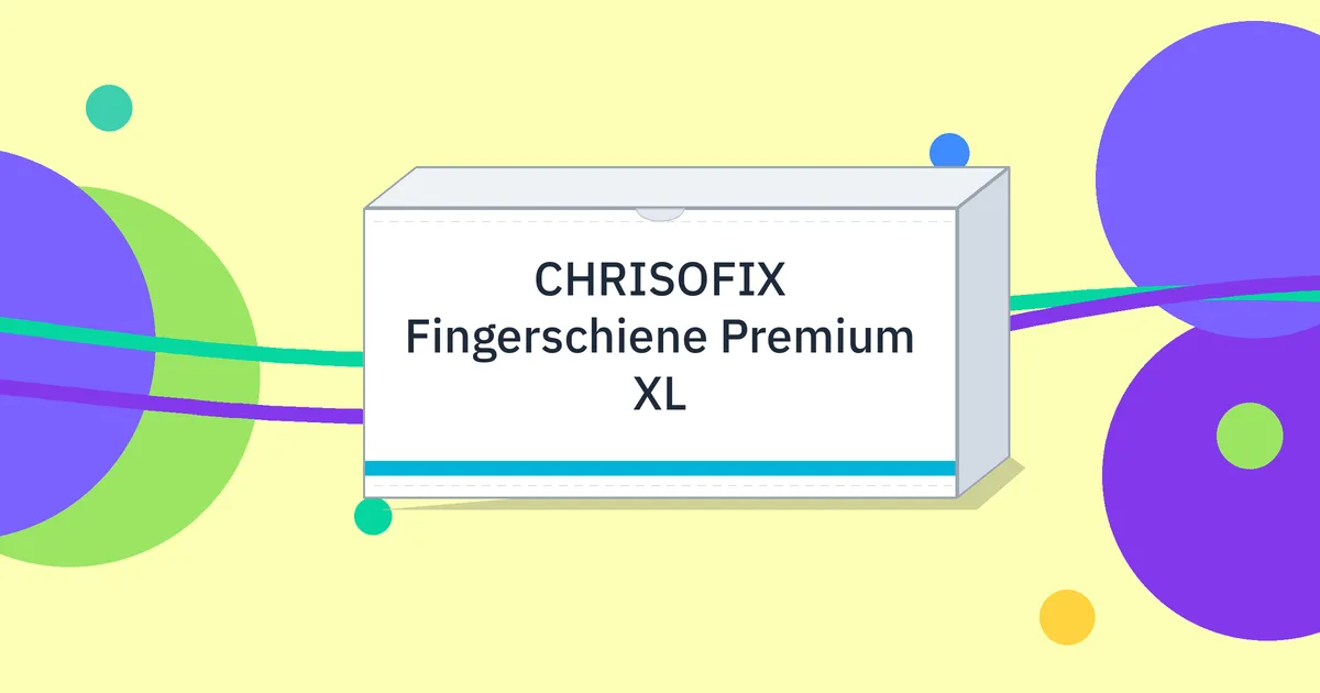 Symbolbild: Packung mit der Aufschrift CHRISOFIX Fingerschiene Premium XL (PZN 18172842) – Verfügbarkeit und Bezug in Apotheken in Frankfurt am Main