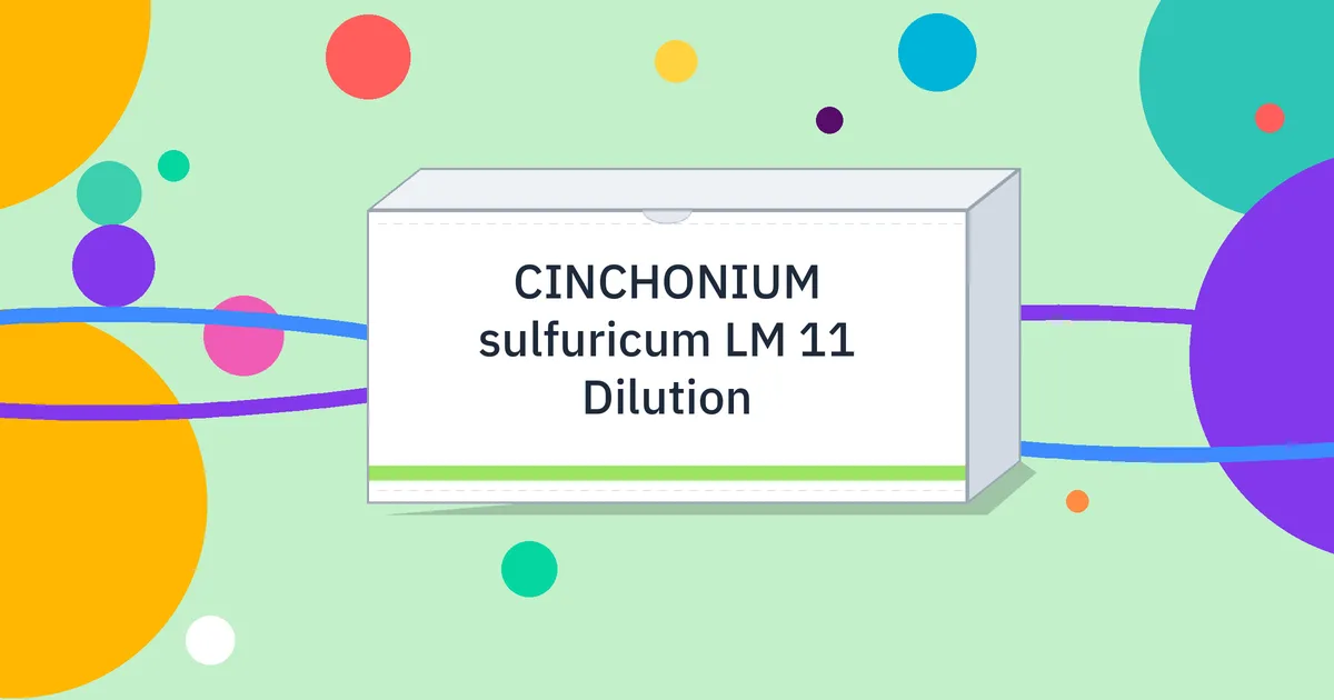 Symbolbild: Packung mit der Aufschrift CINCHONIUM sulfuricum LM 11 Dilution (PZN 13446401) – Verfügbarkeit und Bezug in Apotheken in Frankfurt am Main