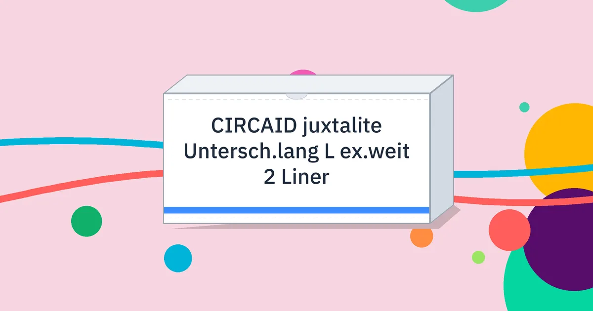 Symbolbild: Packung mit der Aufschrift CIRCAID juxtalite Untersch.lang L ex.weit 2 Liner (PZN 17939069) – Verfügbarkeit und Bezug in Apotheken in Frankfurt am Main