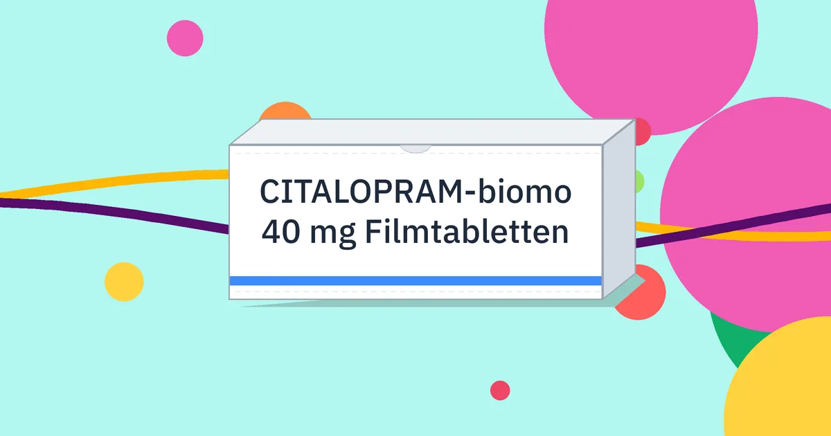 Symbolbild: Packung mit der Aufschrift CITALOPRAM-biomo 40 mg Filmtabletten (PZN 02855059) – Verfügbarkeit und Bezug in Apotheken in Frankfurt am Main