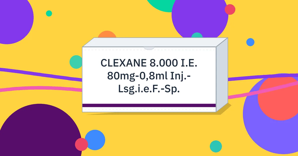 Symbolbild: Packung mit der Aufschrift CLEXANE 8.000 I.E. 80mg-0,8ml Inj.-Lsg.i.e.F.-Sp. (PZN 08411079) – Verfügbarkeit und Bezug in Apotheken in Frankfurt am Main