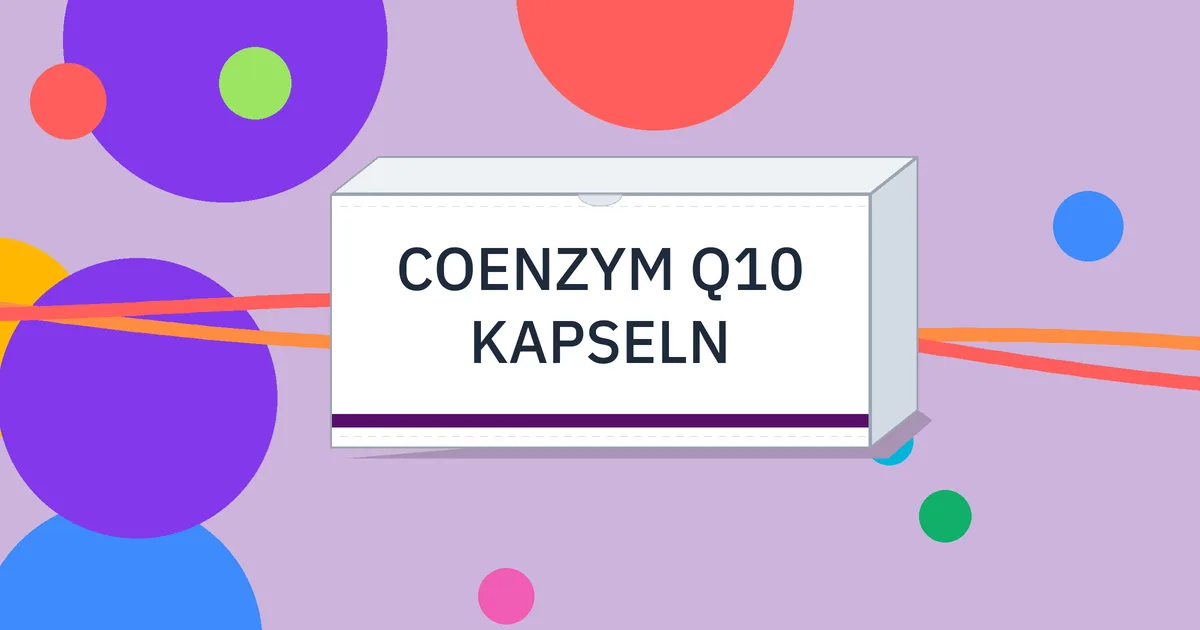 Symbolbild: Packung mit der Aufschrift COENZYM Q10 KAPSELN (PZN 18427199) – Verfügbarkeit und Bezug in Apotheken in Frankfurt am Main