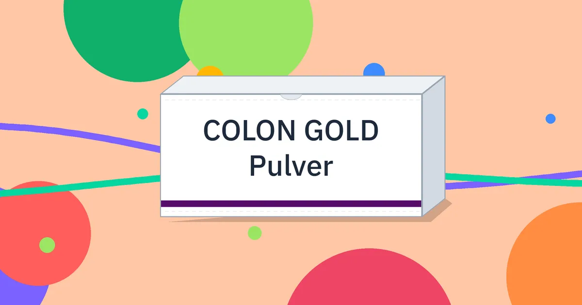 Symbolbild: Packung mit der Aufschrift COLON GOLD Pulver (PZN 12511906) – Verfügbarkeit und Bezug in Apotheken in Frankfurt am Main