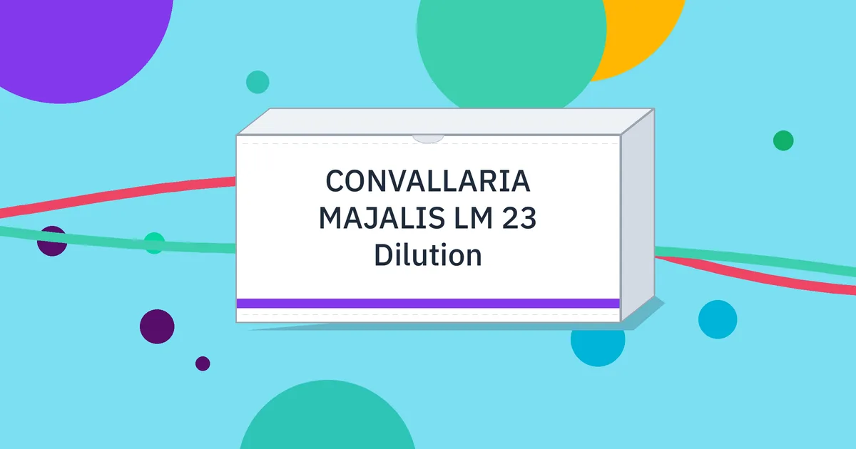Symbolbild: Packung mit der Aufschrift CONVALLARIA MAJALIS LM 23 Dilution (PZN 12833662) – Verfügbarkeit und Bezug in Apotheken in Frankfurt am Main