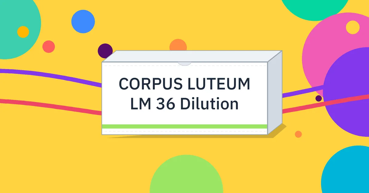 Symbolbild: Packung mit der Aufschrift CORPUS LUTEUM LM 36 Dilution (PZN 12835052) – Verfügbarkeit und Bezug in Apotheken in Frankfurt am Main