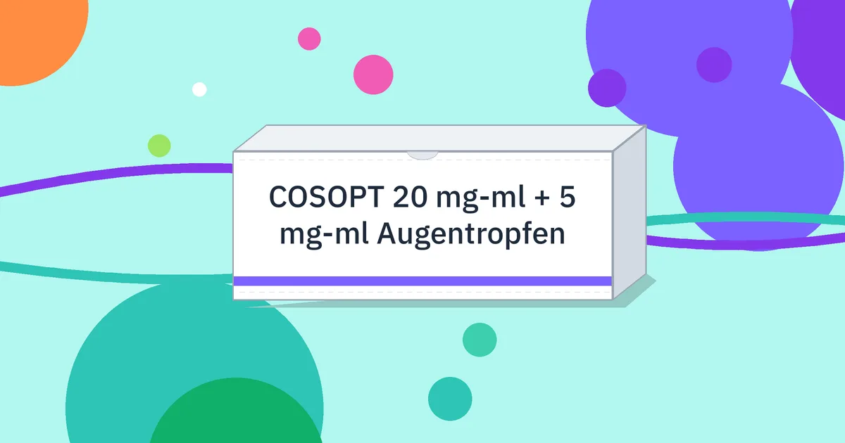 Symbolbild: Packung mit der Aufschrift COSOPT 20 mg-ml + 5 mg-ml Augentropfen (PZN 04131207) – Verfügbarkeit und Bezug in Apotheken in Frankfurt am Main