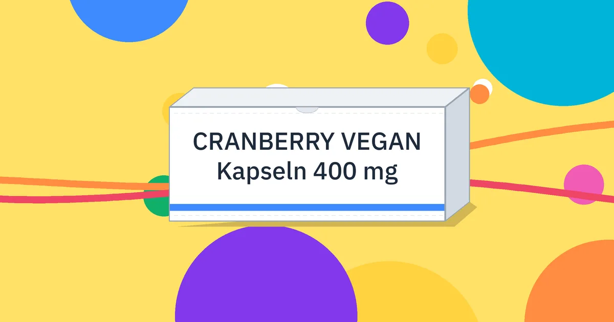 Symbolbild: Packung mit der Aufschrift CRANBERRY VEGAN Kapseln 400 mg (PZN 11362829) – Verfügbarkeit und Bezug in Apotheken in Frankfurt am Main