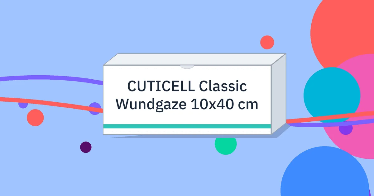 Symbolbild: Packung mit der Aufschrift CUTICELL Classic Wundgaze 10x40 cm (PZN 12655829) – Verfügbarkeit und Bezug in Apotheken in Frankfurt am Main