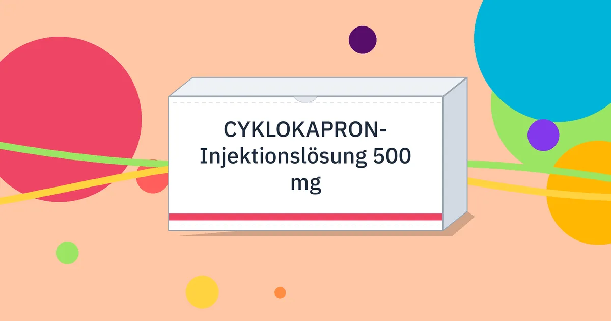 Symbolbild: Packung mit der Aufschrift CYKLOKAPRON-Injektionslösung 500 mg (PZN 12425213) – Verfügbarkeit und Bezug in Apotheken in Frankfurt am Main