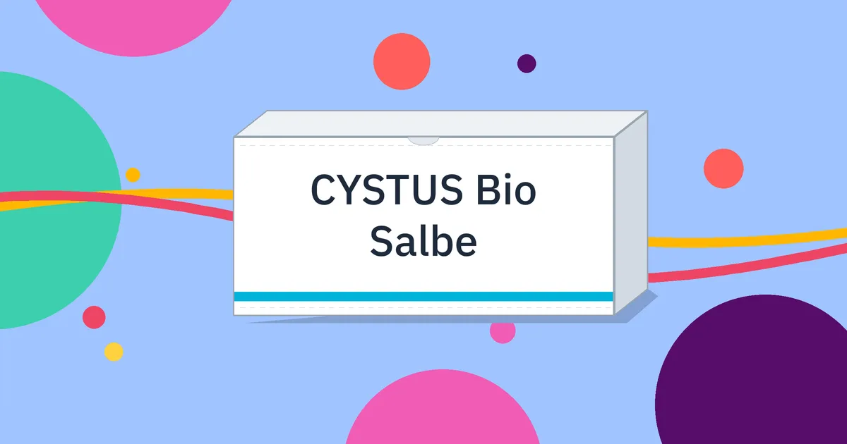 Symbolbild: Packung mit der Aufschrift CYSTUS Bio Salbe (PZN 03382114) – Verfügbarkeit und Bezug in Apotheken in Frankfurt am Main