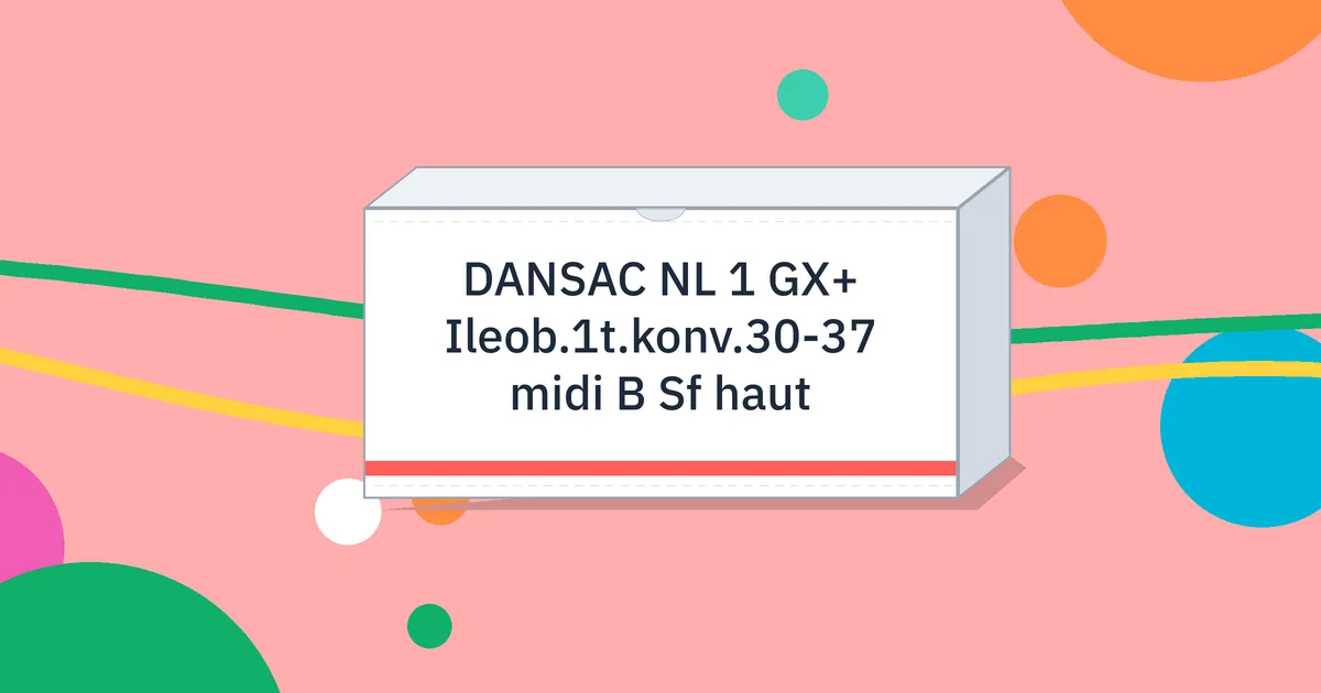 Symbolbild: Packung mit der Aufschrift DANSAC NL 1 GX+ Ileob.1t.konv.30-37 midi B Sf haut (PZN 10919862) – Verfügbarkeit und Bezug in Apotheken in Frankfurt am Main