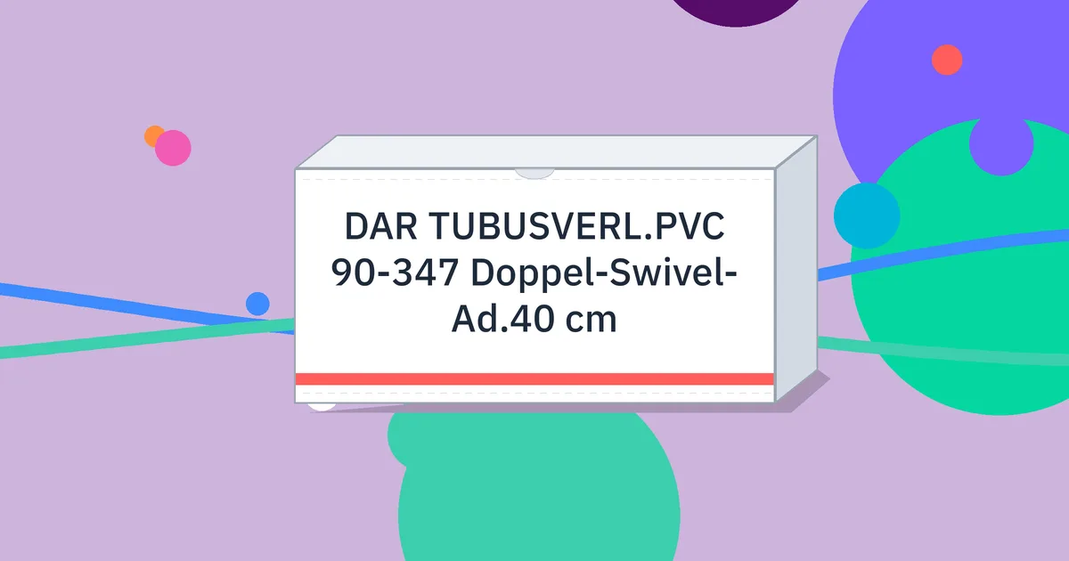 Symbolbild: Packung mit der Aufschrift DAR TUBUSVERL.PVC 90-347 Doppel-Swivel-Ad.40 cm (PZN 06337321) – Verfügbarkeit und Bezug in Apotheken in Frankfurt am Main
