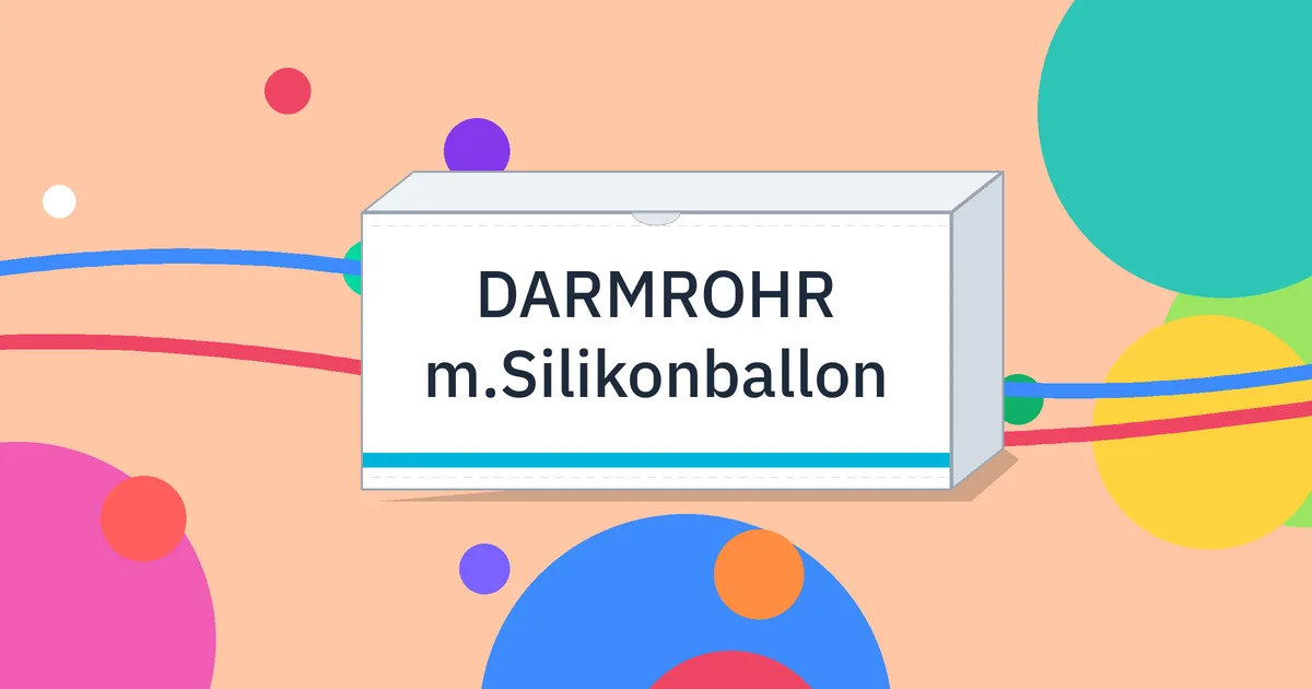 Symbolbild: Packung mit der Aufschrift DARMROHR m.Silikonballon (PZN 13708060) – Verfügbarkeit und Bezug in Apotheken in Frankfurt am Main