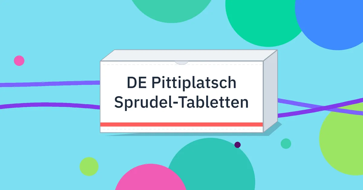 Symbolbild: Packung mit der Aufschrift DE Pittiplatsch Sprudel-Tabletten (PZN 17997753) – Verfügbarkeit und Bezug in Apotheken in Frankfurt am Main
