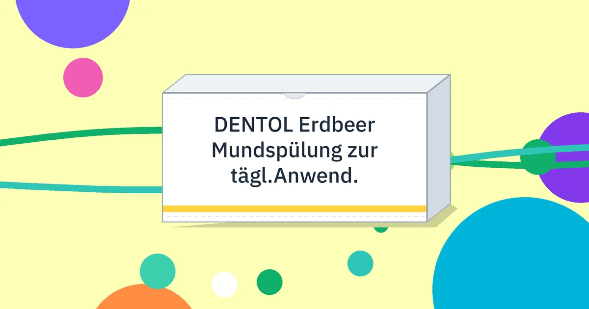 Symbolbild: Packung mit der Aufschrift DENTOL Erdbeer Mundspülung zur tägl.Anwend. (PZN 17436115) – Verfügbarkeit und Bezug in Apotheken in Frankfurt am Main