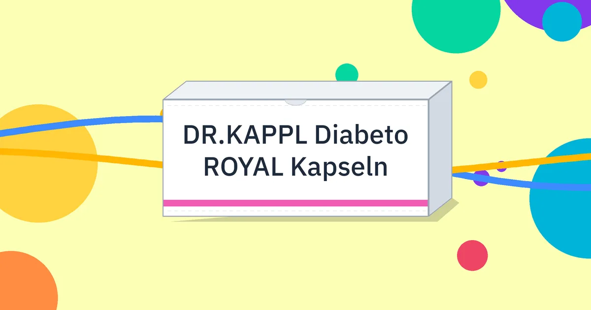 Symbolbild: Packung mit der Aufschrift DR.KAPPL Diabeto ROYAL Kapseln (PZN 16733609) – Verfügbarkeit und Bezug in Apotheken in Frankfurt am Main
