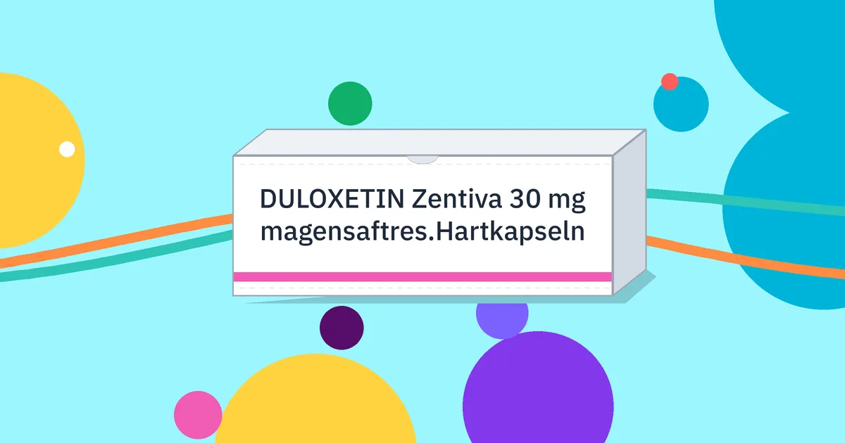 Symbolbild: Packung mit der Aufschrift DULOXETIN Zentiva 30 mg magensaftres.Hartkapseln (PZN 16385203) – Verfügbarkeit und Bezug in Apotheken in Frankfurt am Main