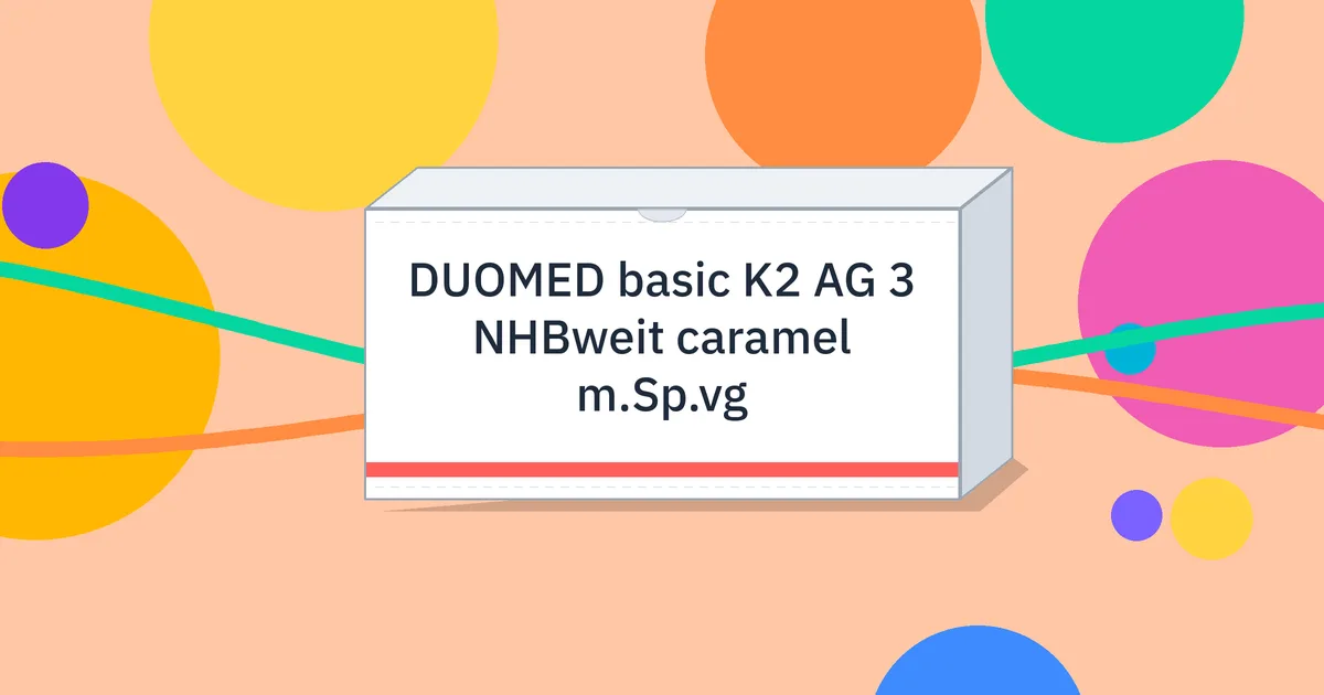 Symbolbild: Packung mit der Aufschrift DUOMED basic K2 AG 3 NHBweit caramel m.Sp.vg (PZN 20909072) – Verfügbarkeit und Bezug in Apotheken in Frankfurt am Main
