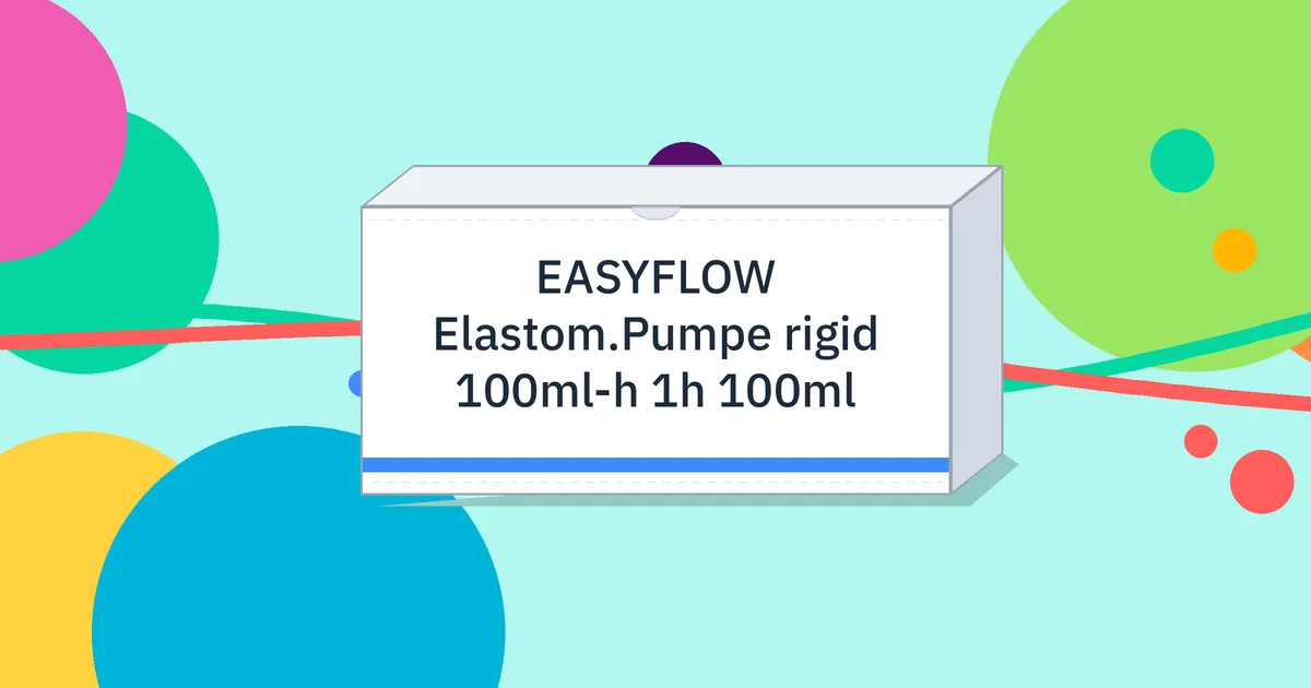 Symbolbild: Packung mit der Aufschrift EASYFLOW Elastom.Pumpe rigid 100ml-h 1h 100ml (PZN 19262777) – Verfügbarkeit und Bezug in Apotheken in Frankfurt am Main