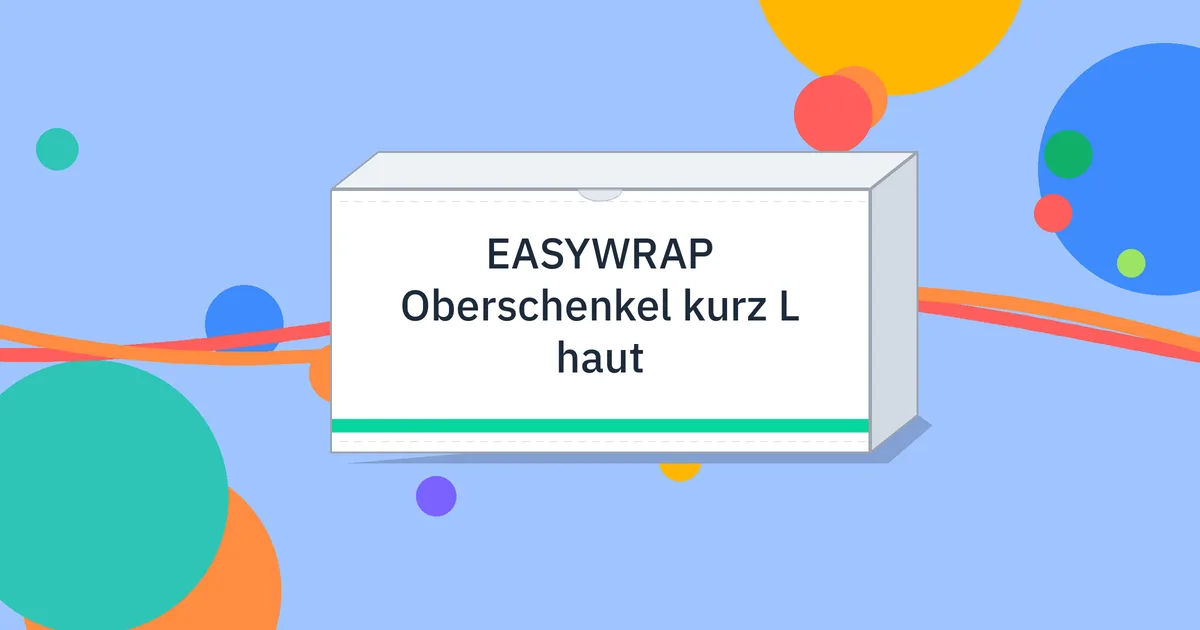 Symbolbild: Packung mit der Aufschrift EASYWRAP Oberschenkel kurz L haut (PZN 18748897) – Verfügbarkeit und Bezug in Apotheken in Frankfurt am Main