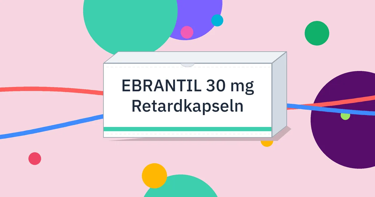 Symbolbild: Packung mit der Aufschrift EBRANTIL 30 mg Retardkapseln (PZN 03209410) – Verfügbarkeit und Bezug in Apotheken in Frankfurt am Main