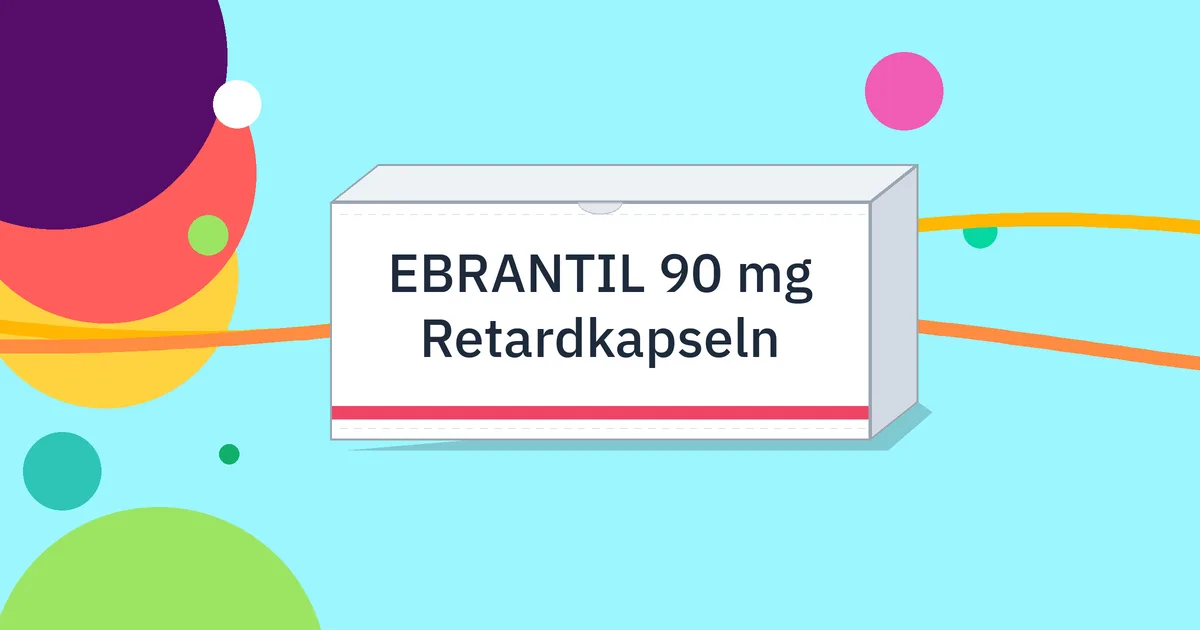 Symbolbild: Packung mit der Aufschrift EBRANTIL 90 mg Retardkapseln (PZN 03208008) – Verfügbarkeit und Bezug in Apotheken in Frankfurt am Main