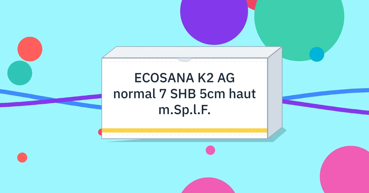 Symbolbild: Packung mit der Aufschrift ECOSANA K2 AG normal 7 SHB 5cm haut m.Sp.l.F. (PZN 10957118) – Verfügbarkeit und Bezug in Apotheken in Frankfurt am Main