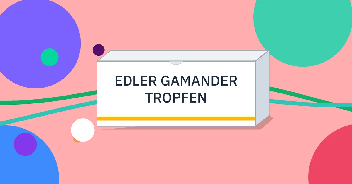 Symbolbild: Packung mit der Aufschrift EDLER GAMANDER TROPFEN (PZN 14282574) – Verfügbarkeit und Bezug in Apotheken in Frankfurt am Main