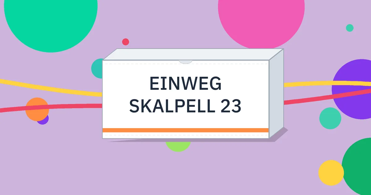 Symbolbild: Packung mit der Aufschrift EINWEG SKALPELL 23 (PZN 16916089) – Verfügbarkeit und Bezug in Apotheken in Frankfurt am Main