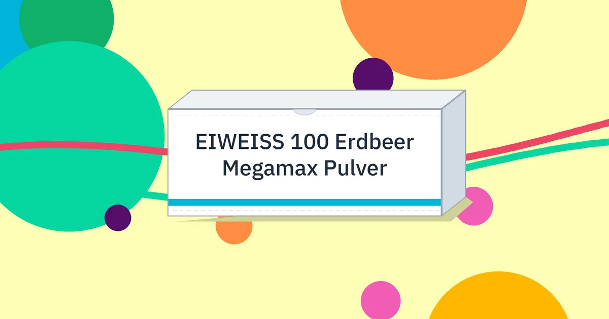 Symbolbild: Packung mit der Aufschrift EIWEISS 100 Erdbeer Megamax Pulver (PZN 07378227) – Verfügbarkeit und Bezug in Apotheken in Frankfurt am Main
