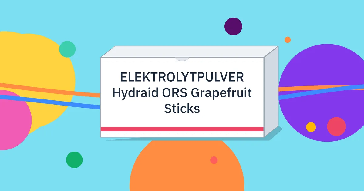 Symbolbild: Packung mit der Aufschrift ELEKTROLYTPULVER Hydraid ORS Grapefruit Sticks (PZN 18492624) – Verfügbarkeit und Bezug in Apotheken in Frankfurt am Main