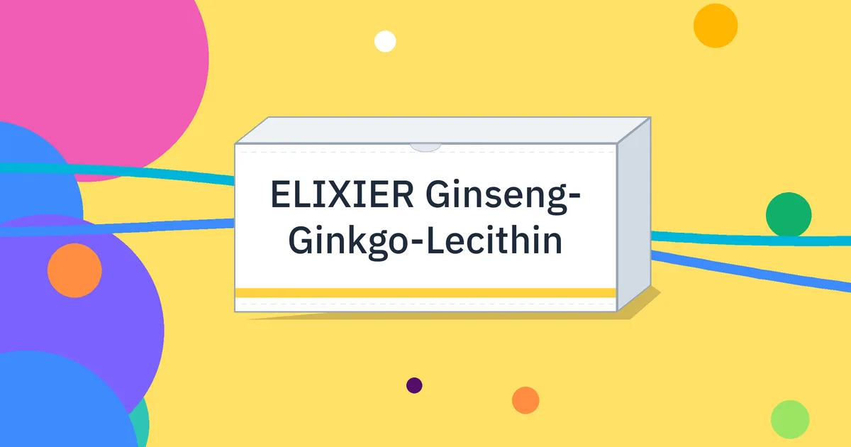 Symbolbild: Packung mit der Aufschrift ELIXIER Ginseng-Ginkgo-Lecithin (PZN 17427122) – Verfügbarkeit und Bezug in Apotheken in Frankfurt am Main
