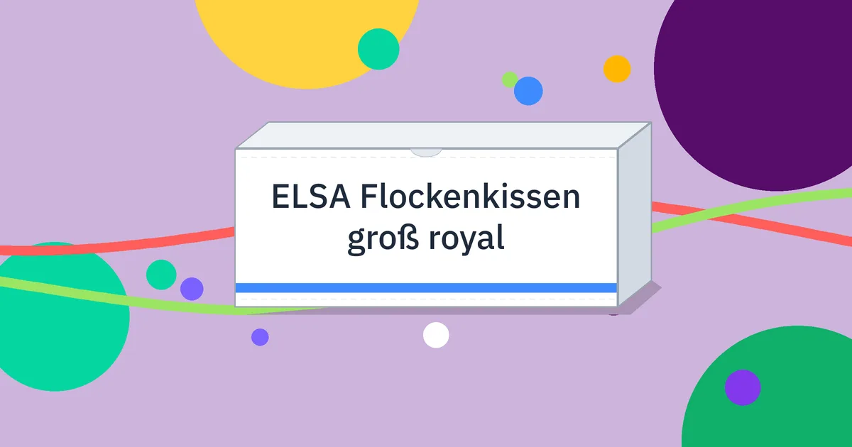 Symbolbild: Packung mit der Aufschrift ELSA Flockenkissen groß royal (PZN 02326438) – Verfügbarkeit und Bezug in Apotheken in Frankfurt am Main