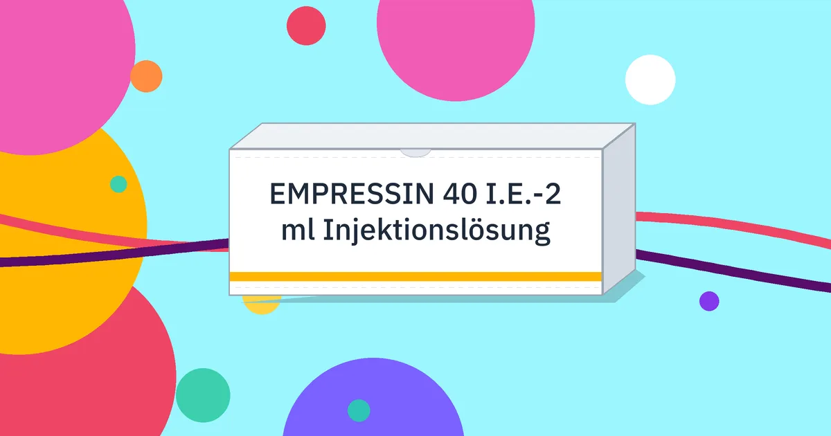 Symbolbild: Packung mit der Aufschrift EMPRESSIN 40 I.E.-2 ml Injektionslösung (PZN 11130912) – Verfügbarkeit und Bezug in Apotheken in Frankfurt am Main