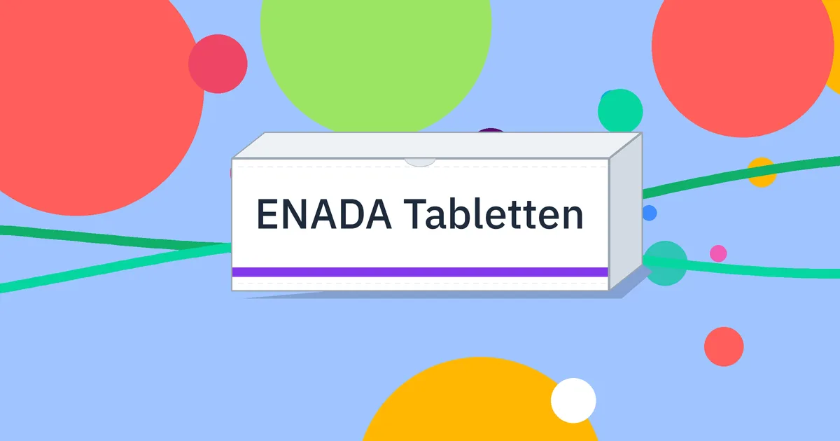 Symbolbild: Packung mit der Aufschrift ENADA Tabletten (PZN 03847493) – Verfügbarkeit und Bezug in Apotheken in Frankfurt am Main
