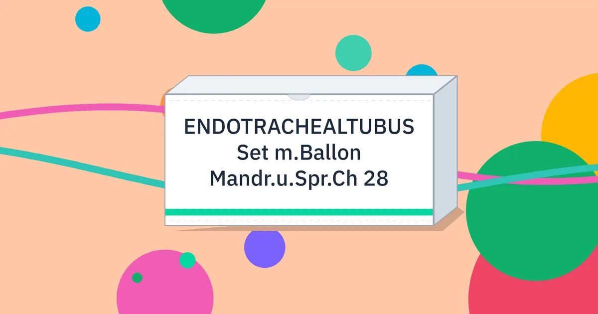 Symbolbild: Packung mit der Aufschrift ENDOTRACHEALTUBUS Set m.Ballon Mandr.u.Spr.Ch 28 (PZN 12453304) – Verfügbarkeit und Bezug in Apotheken in Frankfurt am Main