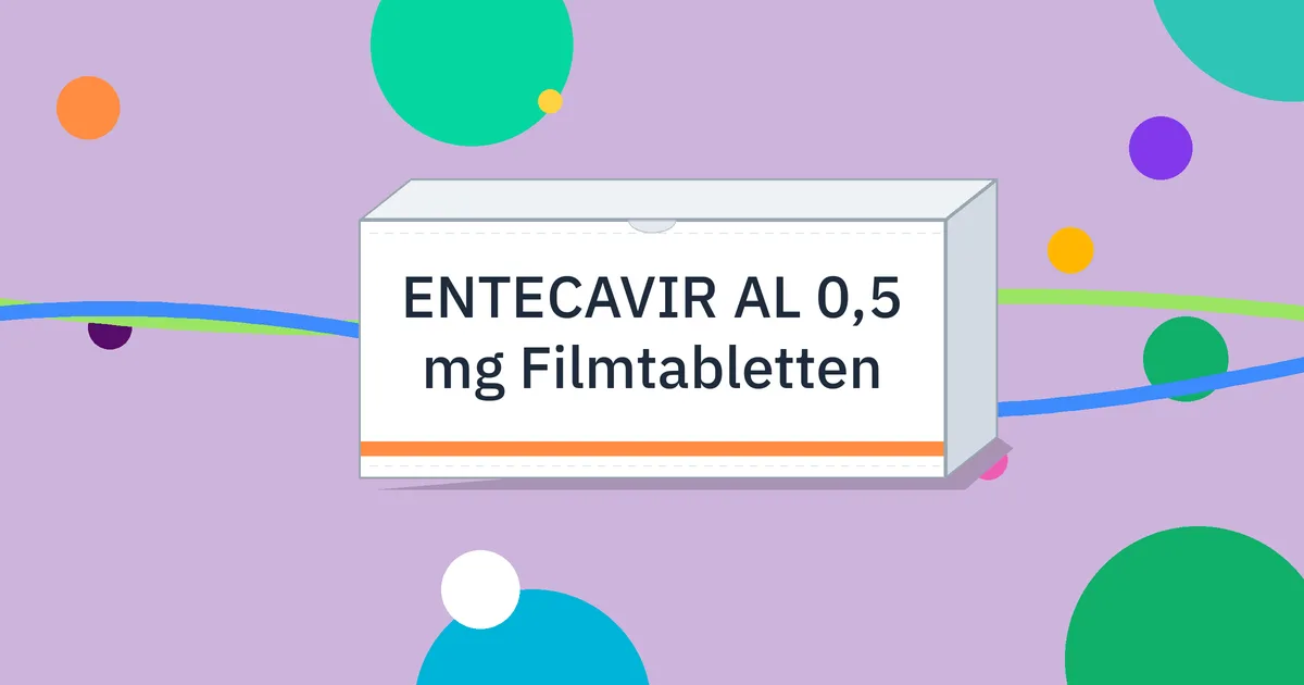 Symbolbild: Packung mit der Aufschrift ENTECAVIR AL 0,5 mg Filmtabletten (PZN 12581640) – Verfügbarkeit und Bezug in Apotheken in Frankfurt am Main