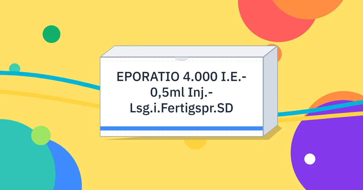 Symbolbild: Packung mit der Aufschrift EPORATIO 4.000 I.E.-0,5ml Inj.-Lsg.i.Fertigspr.SD (PZN 12411843) – Verfügbarkeit und Bezug in Apotheken in Frankfurt am Main