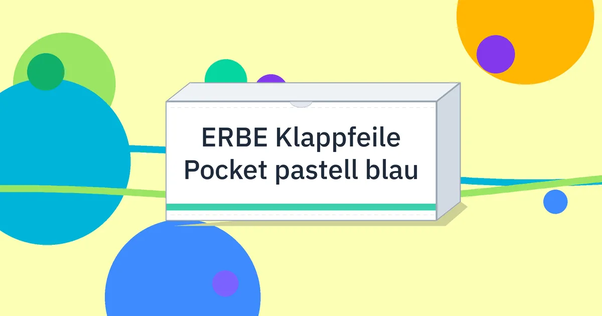Symbolbild: Packung mit der Aufschrift ERBE Klappfeile Pocket pastell blau (PZN 18257142) – Verfügbarkeit und Bezug in Apotheken in Frankfurt am Main