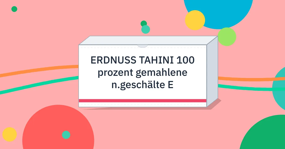 Symbolbild: Packung mit der Aufschrift ERDNUSS TAHINI 100 prozent gemahlene n.geschälte E (PZN 17189102) – Verfügbarkeit und Bezug in Apotheken in Frankfurt am Main
