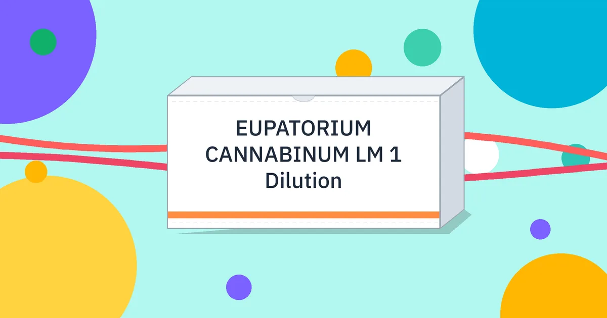Symbolbild: Packung mit der Aufschrift EUPATORIUM CANNABINUM LM 1 Dilution (PZN 12845642) – Verfügbarkeit und Bezug in Apotheken in Frankfurt am Main