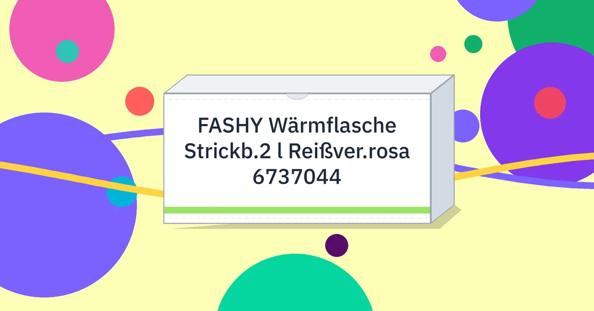 Symbolbild: Packung mit der Aufschrift FASHY Wärmflasche Strickb.2 l Reißver.rosa 6737044 (PZN 17246202) – Verfügbarkeit und Bezug in Apotheken in Frankfurt am Main