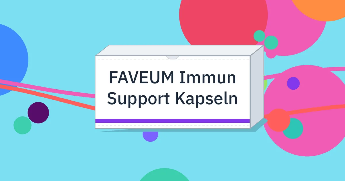 Symbolbild: Packung mit der Aufschrift FAVEUM Immun Support Kapseln (PZN 16800955) – Verfügbarkeit und Bezug in Apotheken in Frankfurt am Main