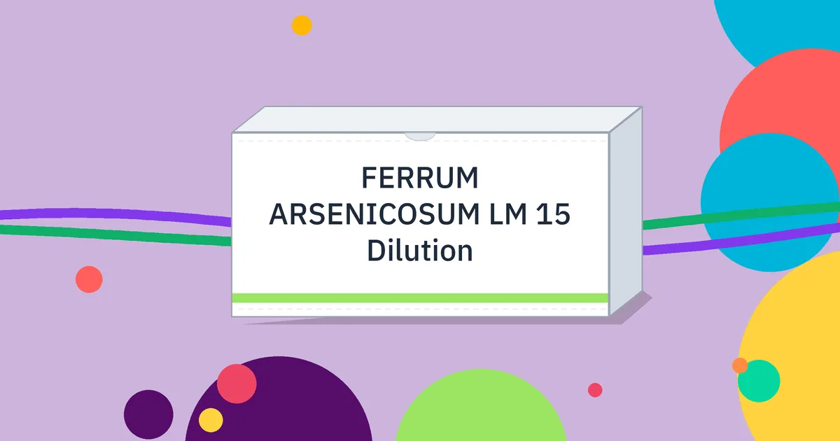 Symbolbild: Packung mit der Aufschrift FERRUM ARSENICOSUM LM 15 Dilution (PZN 12847575) – Verfügbarkeit und Bezug in Apotheken in Frankfurt am Main
