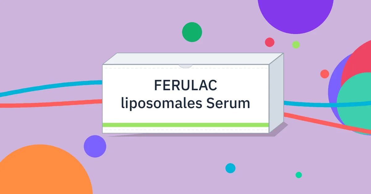 Symbolbild: Packung mit der Aufschrift FERULAC liposomales Serum (PZN 19896430) – Verfügbarkeit und Bezug in Apotheken in Frankfurt am Main