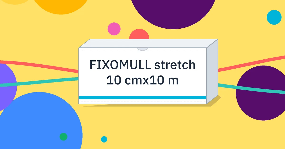 Symbolbild: Packung mit der Aufschrift FIXOMULL stretch 10 cmx10 m (PZN 13571655) – Verfügbarkeit und Bezug in Apotheken in Frankfurt am Main