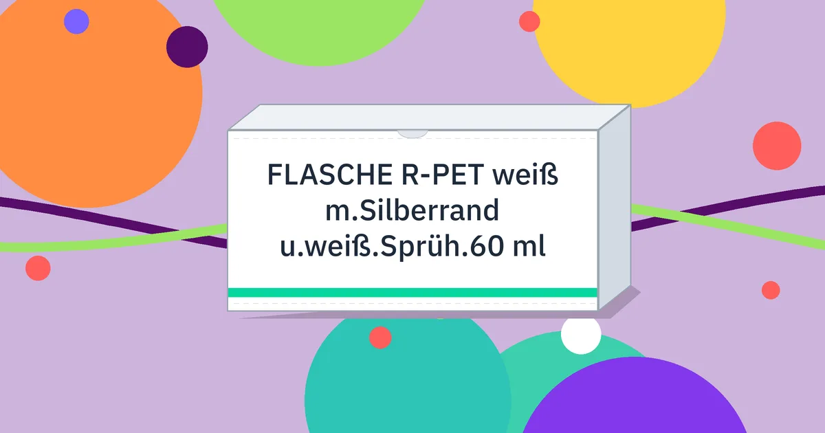 Symbolbild: Packung mit der Aufschrift FLASCHE R-PET weiß m.Silberrand u.weiß.Sprüh.60 ml (PZN 16680988) – Verfügbarkeit und Bezug in Apotheken in Frankfurt am Main